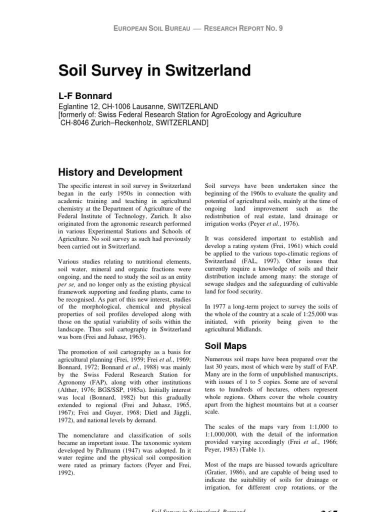 Switzerland Soil | PDF | Soil | Switzerland