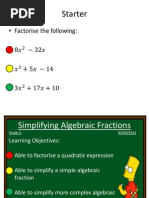 Algebraic Fractions Practice Questions - Corbettmaths | PDF