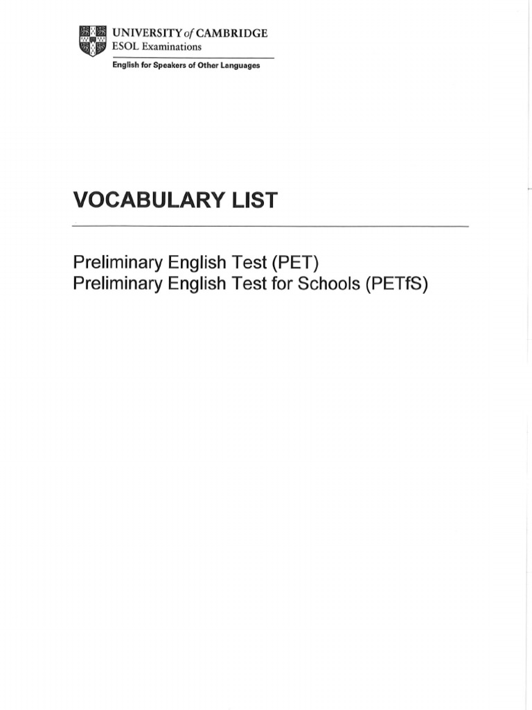Vocabulary List B1 PDF | PDF
