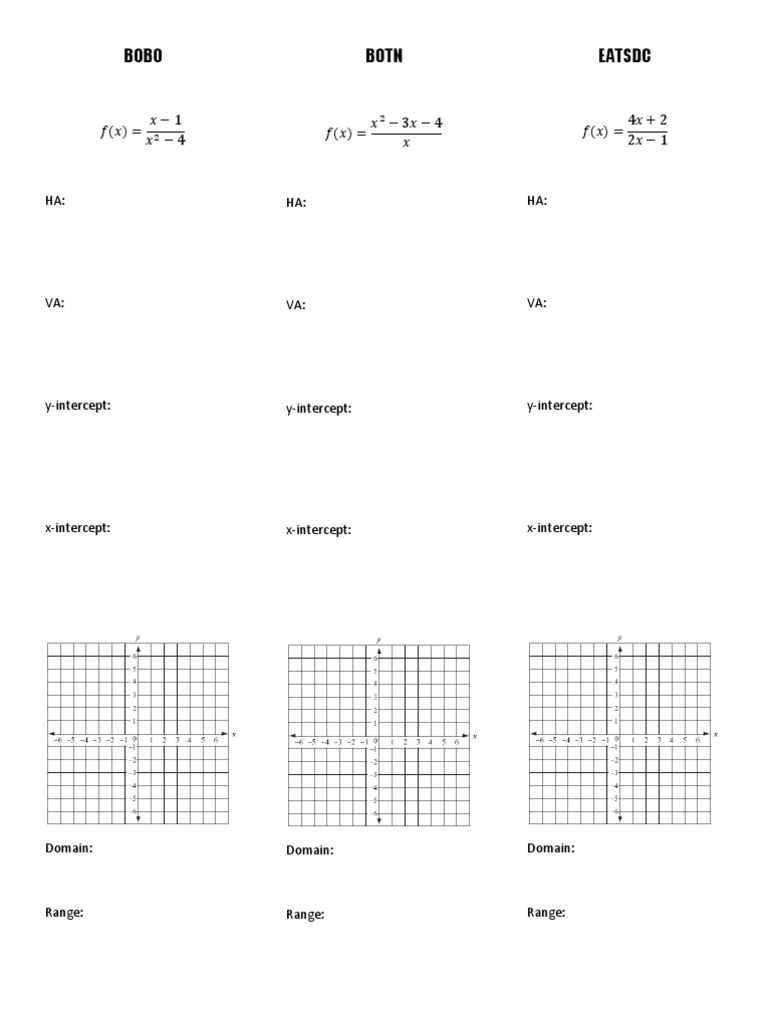 Rational Functions Foldable | PDF