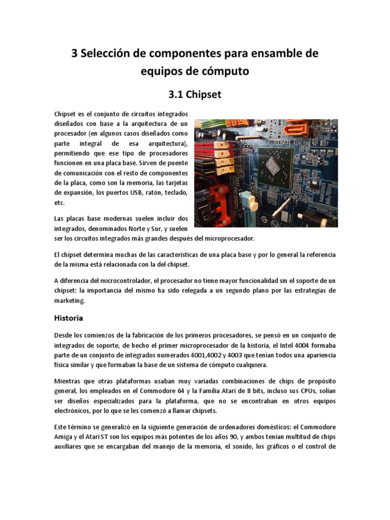 Seleccion de Componentes para Ensamble de Equipos de Computo | PDF ...