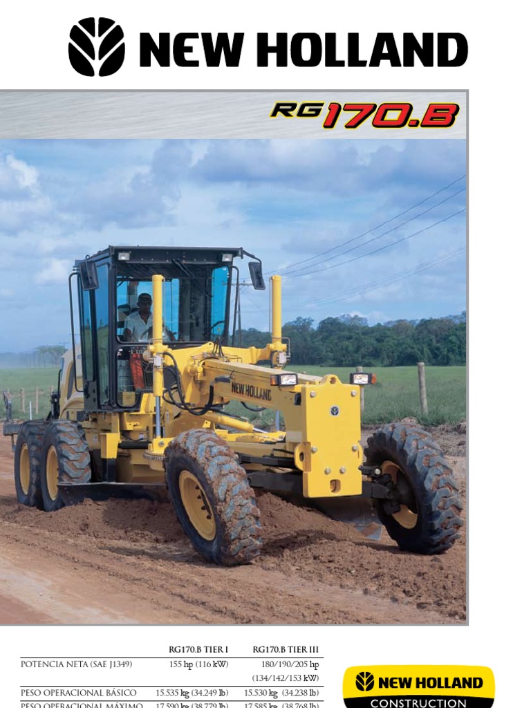 Motoniveladora New Holland RG170.B | PDF | Transmisión (Mecánica) | Eje
