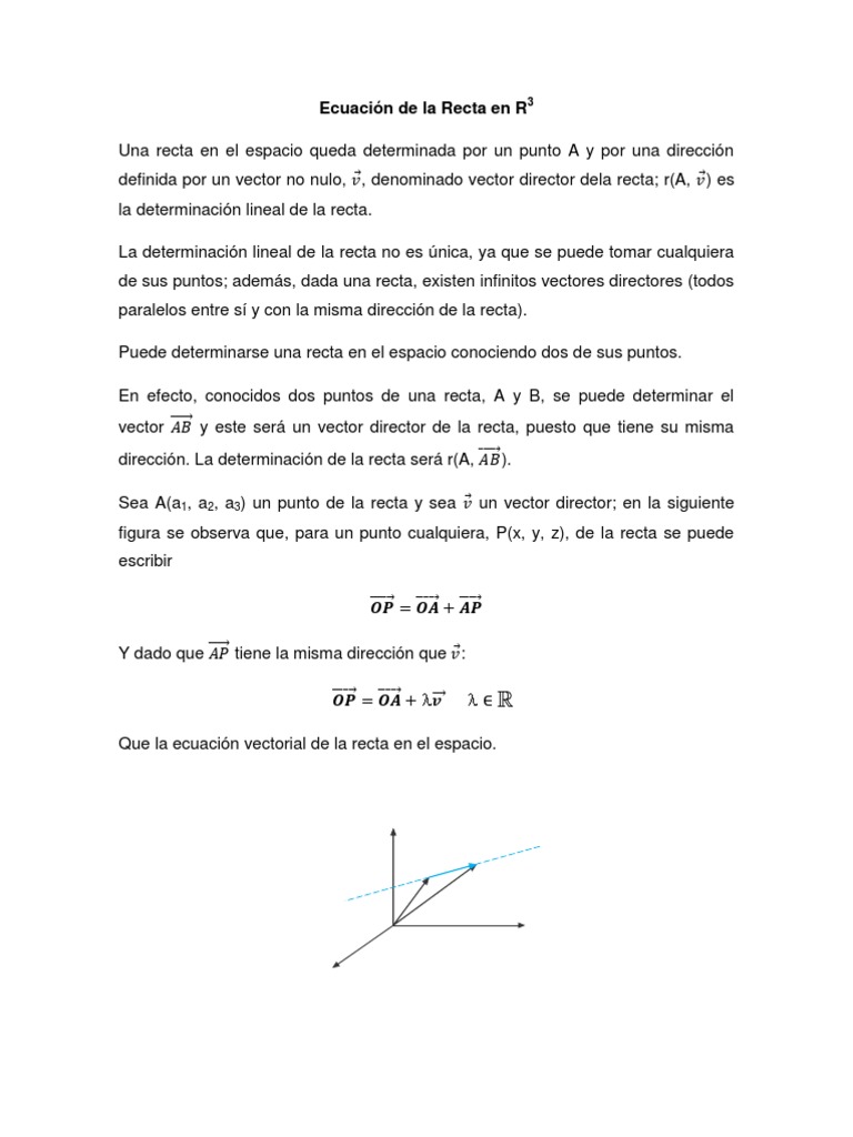 Ecuación de La Recta en R3 | PDF | Espacio vectorial | Geometria plana)