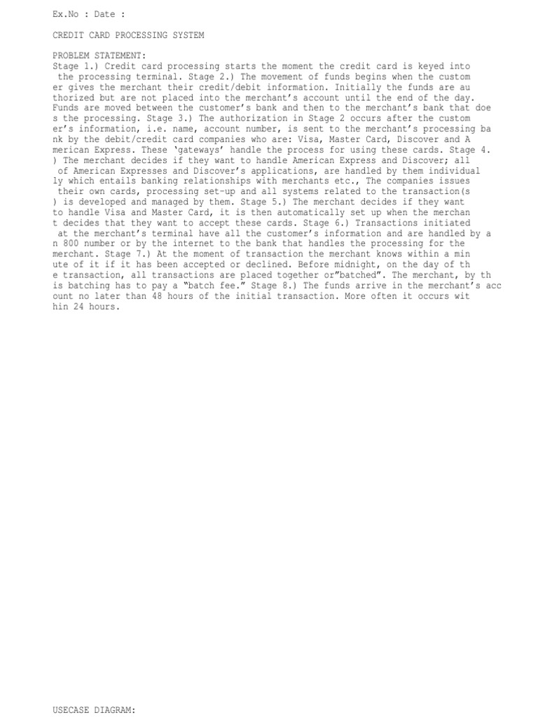 Credit Card System Use Cases | PDF | Credit Card | Use Case