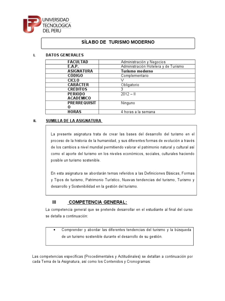 Turismo Moderno y Sostenible | PDF | Turismo | Sustentabilidad