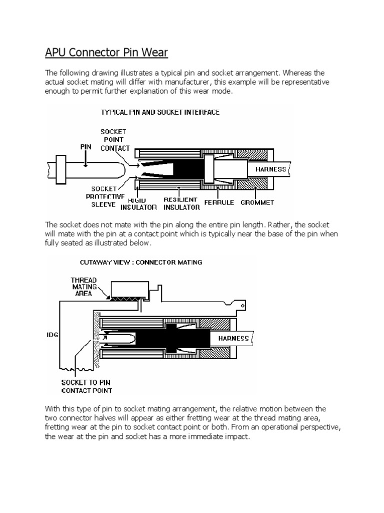 APU Connector Pin Wear | PDF | Electrical Connector | Wear