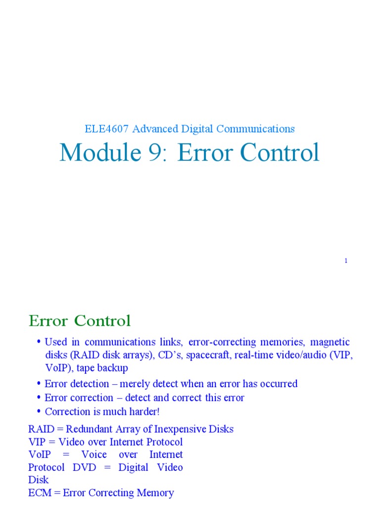 Error Correction Pdf Error Detection And Correction Forward Error Correction
