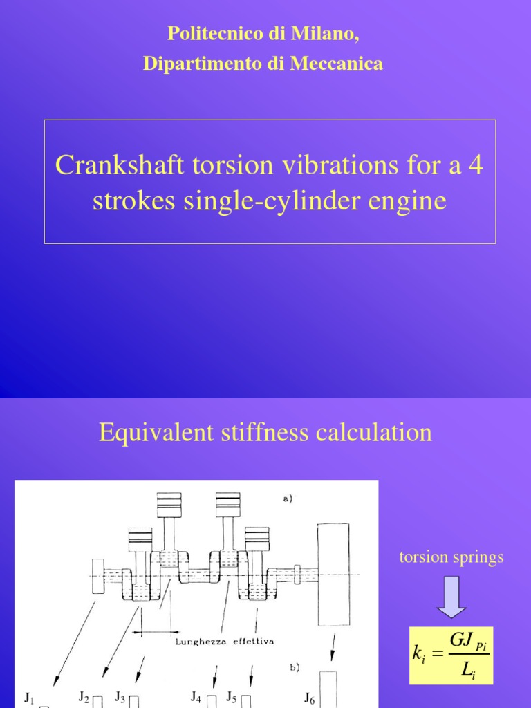 Crankshaft Torsion Vibrations For A 4 Strokes Single-Cylinder Engine ...