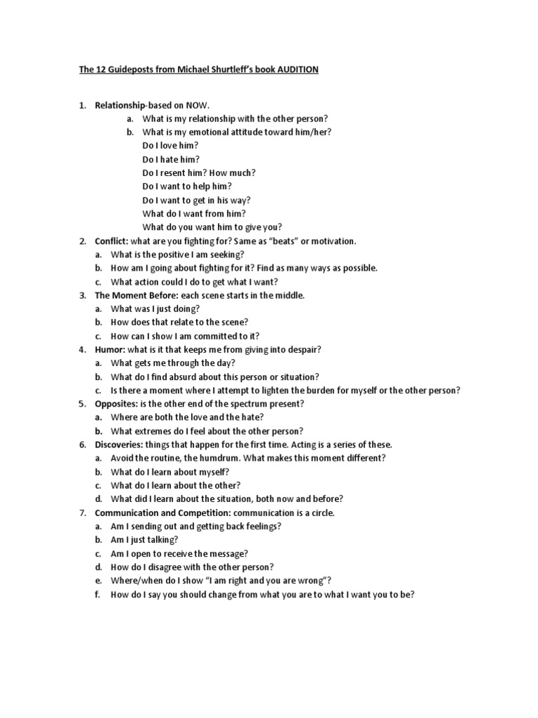 The 12 Guideposts From Michael Shurtleff | PDF | Psychological Concepts