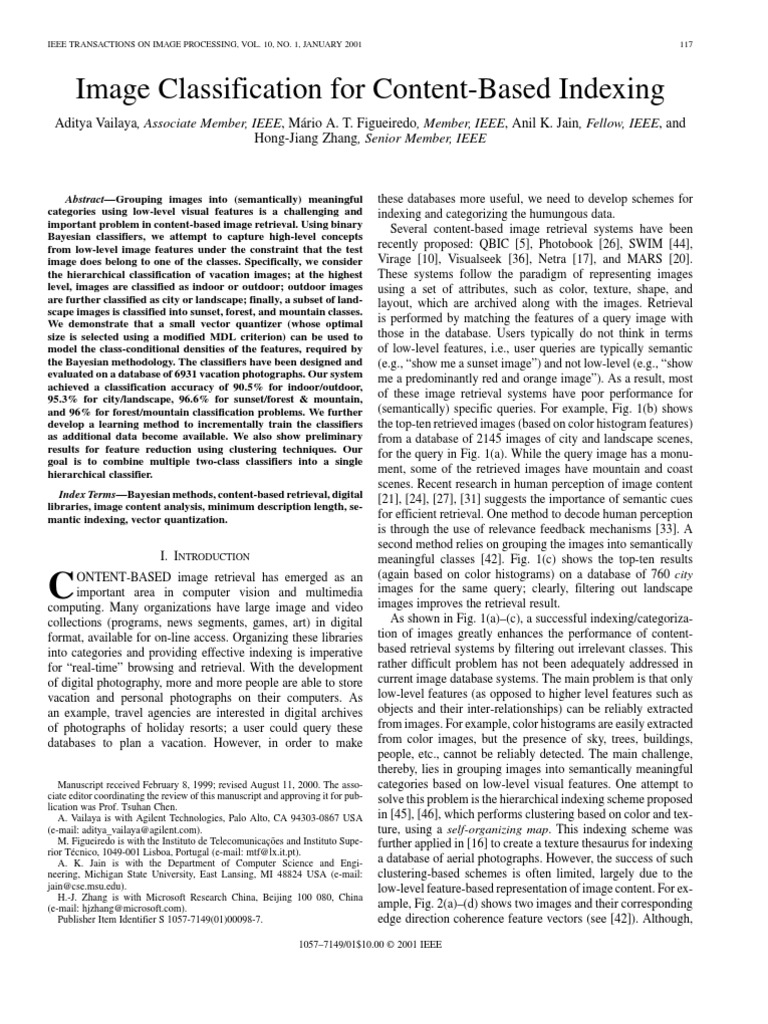 Image Classification For Content-Based Indexing | PDF | Statistical Classification | Applied ...