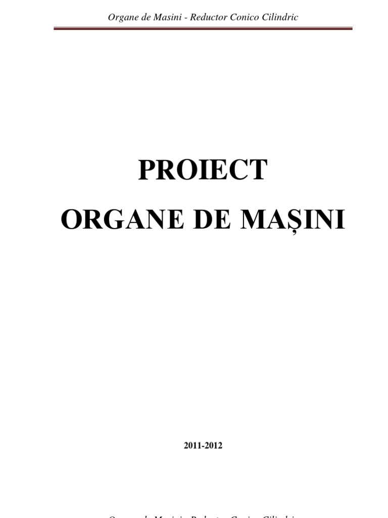 Organe de Masini - Reductor Conico Cilindric | PDF