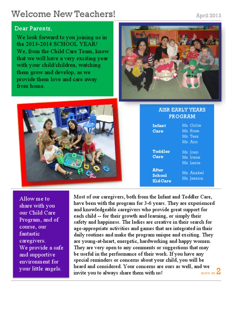 Welcome New Teachers!: Dear Parents | PDF | Child Care | Relationships
