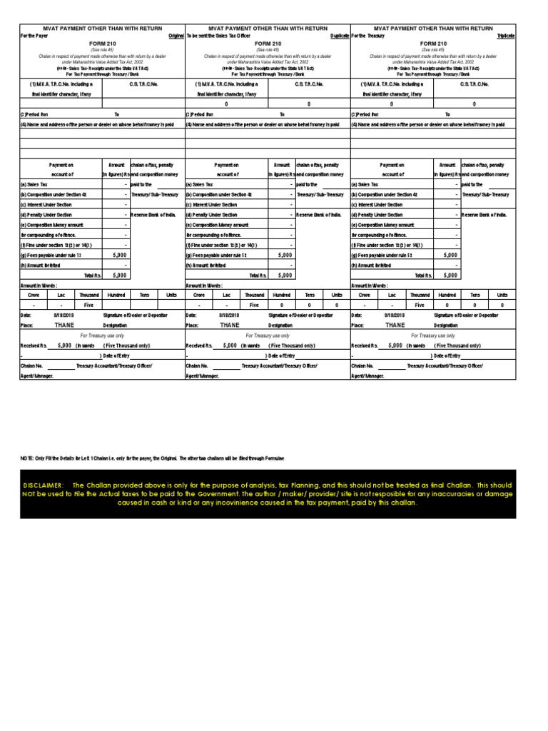 VAT Challan | PDF | Payments | Receipt