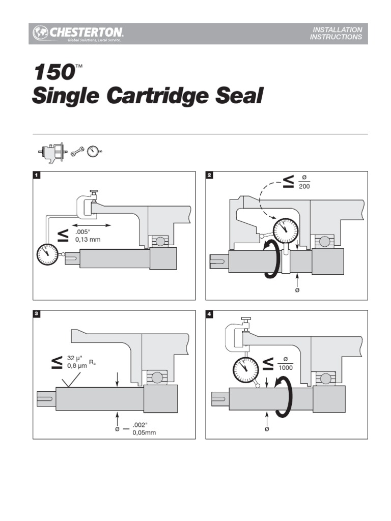 150 Single Cartridge Seal: Installation Instructions | PDF | Chemical ...