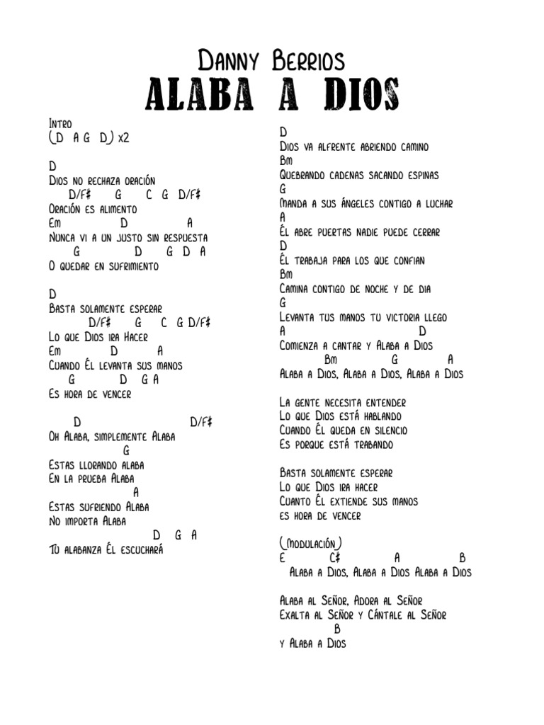 Alaba a Dios [D] - Full Score | Oración | Religión y creencia