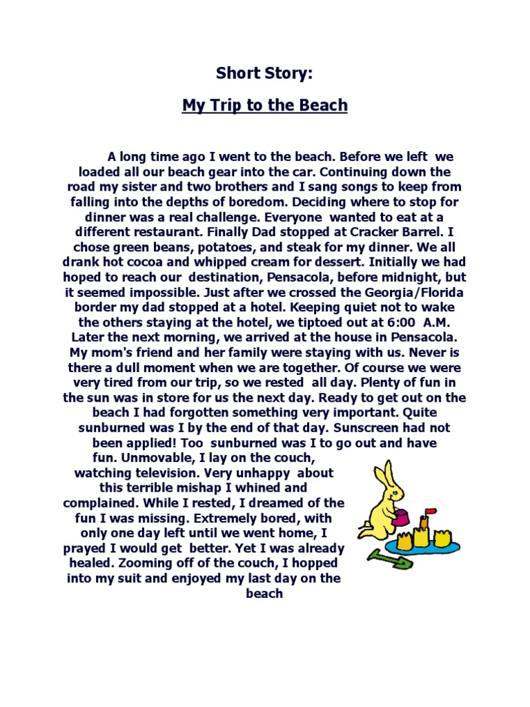 Short Story: My Trip To The Beach | PDF