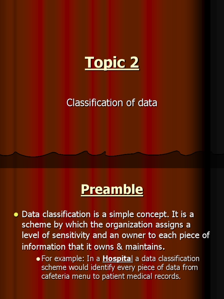Classification Of Data Pdf Statistical Classification Level Of