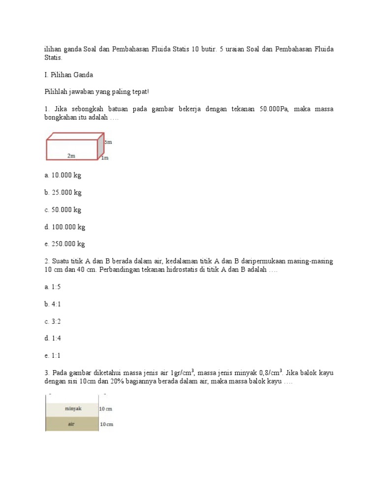 Soal Statika Fluida | PDF