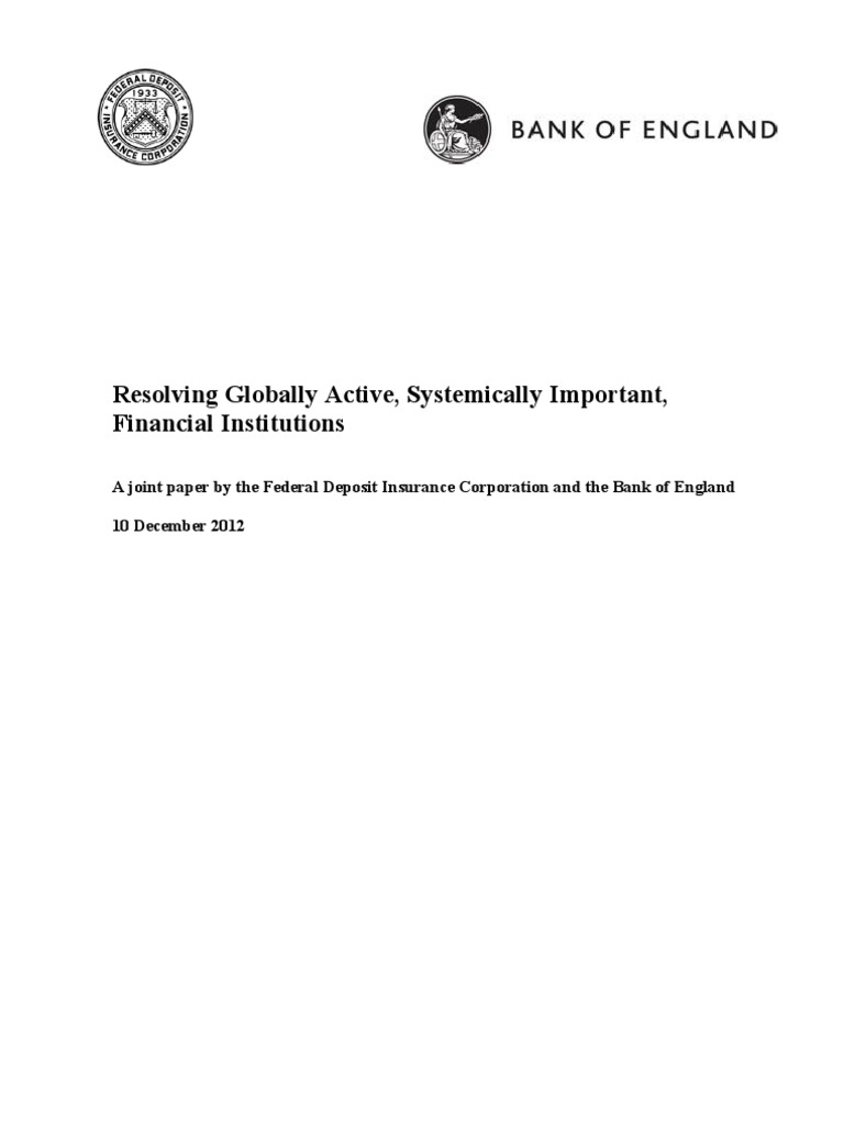 Resolving Globally Active Systemically Important Financial