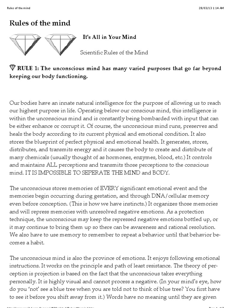 Rules of The Mind | PDF | Habits | Mind