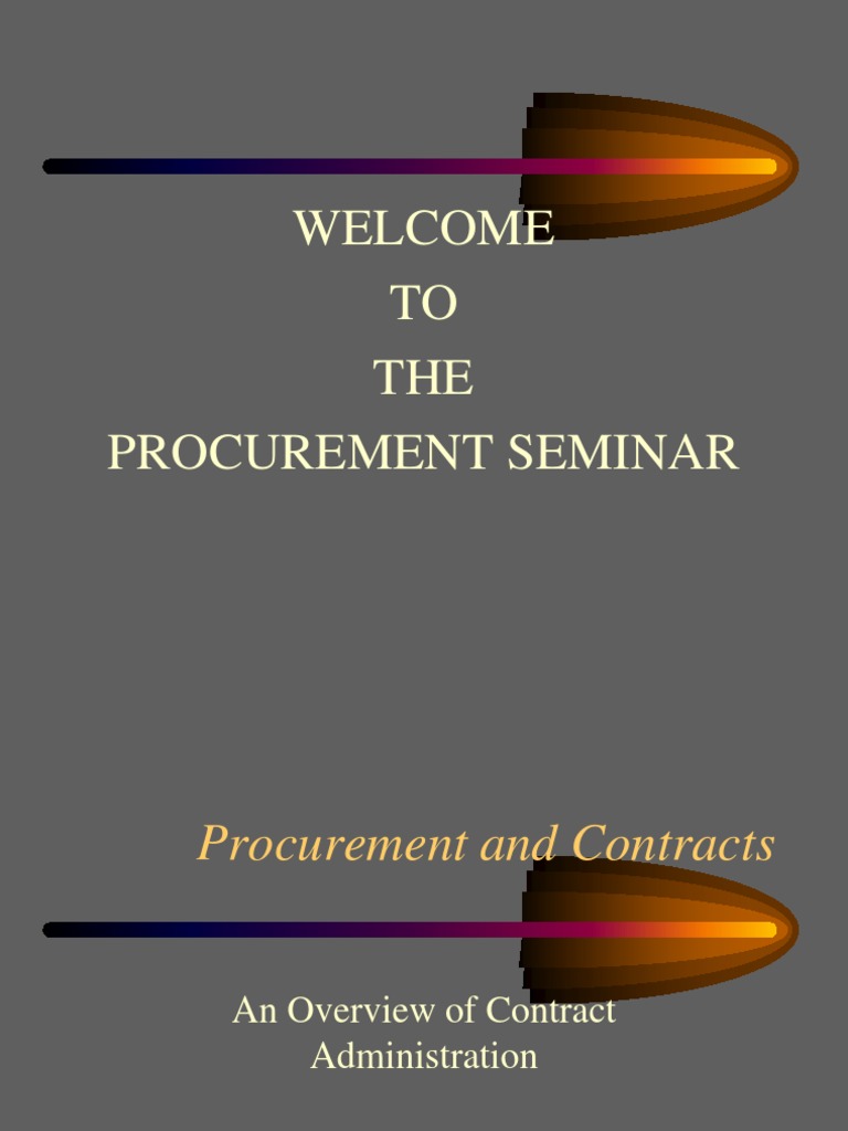 Procurement Seminar | PDF | Request For Proposal | Procurement
