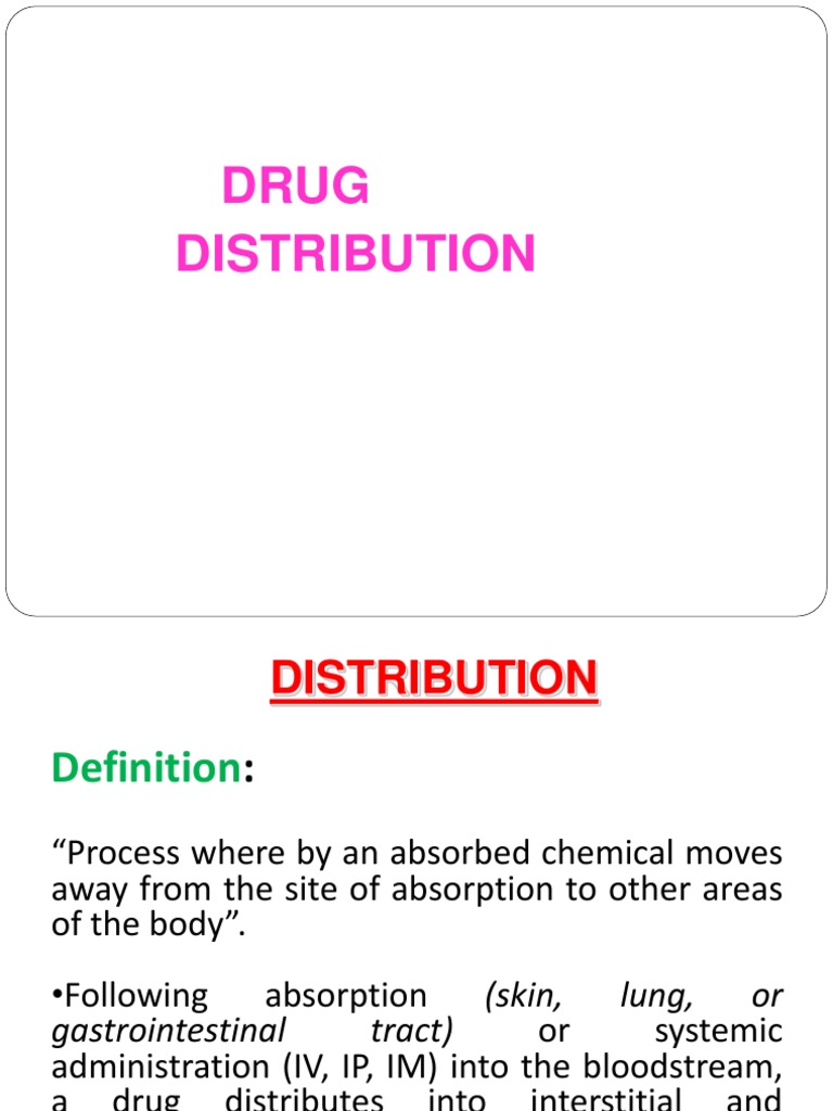 Principles of Drug Distribution | PDF | Capillary | Molecular Binding