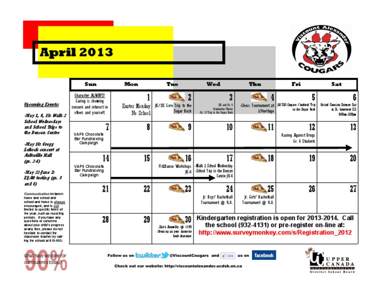 April 2013 Calendar | PDF