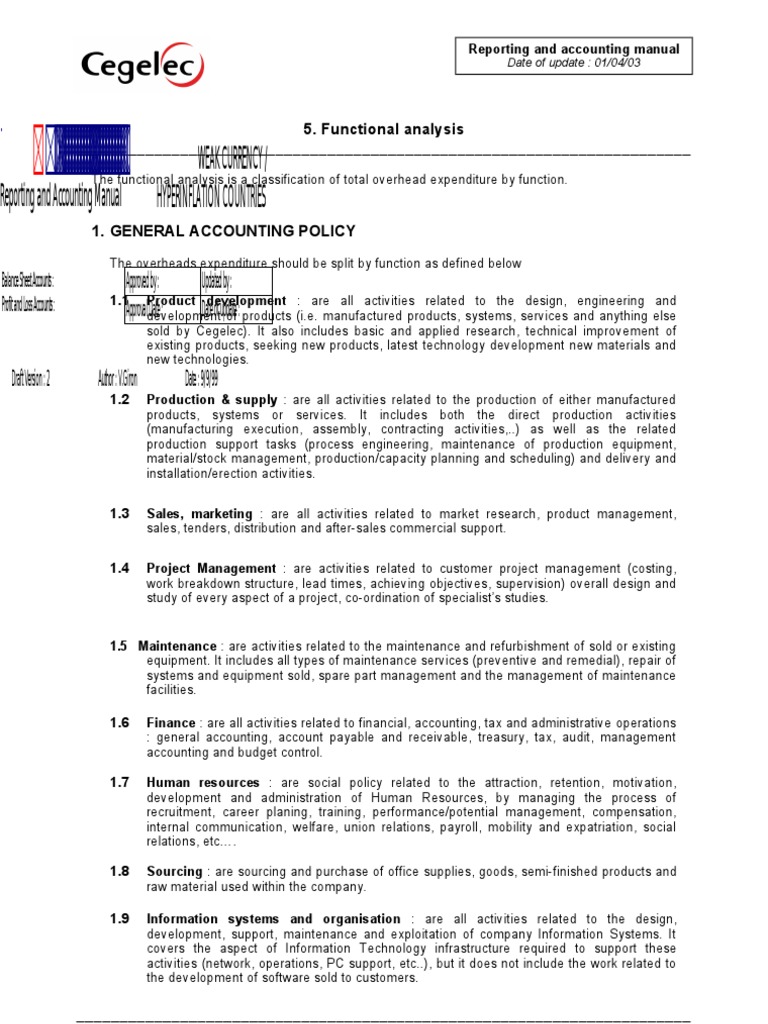 5. Functional Analysis | Project Management | Accounting