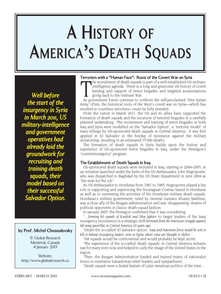 A History of America's Death Squads | PDF | Free Syrian Army | Al Nusra ...