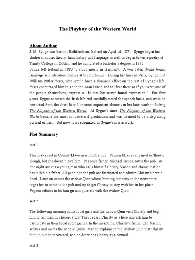 J M Synge | PDF | John Millington Synge