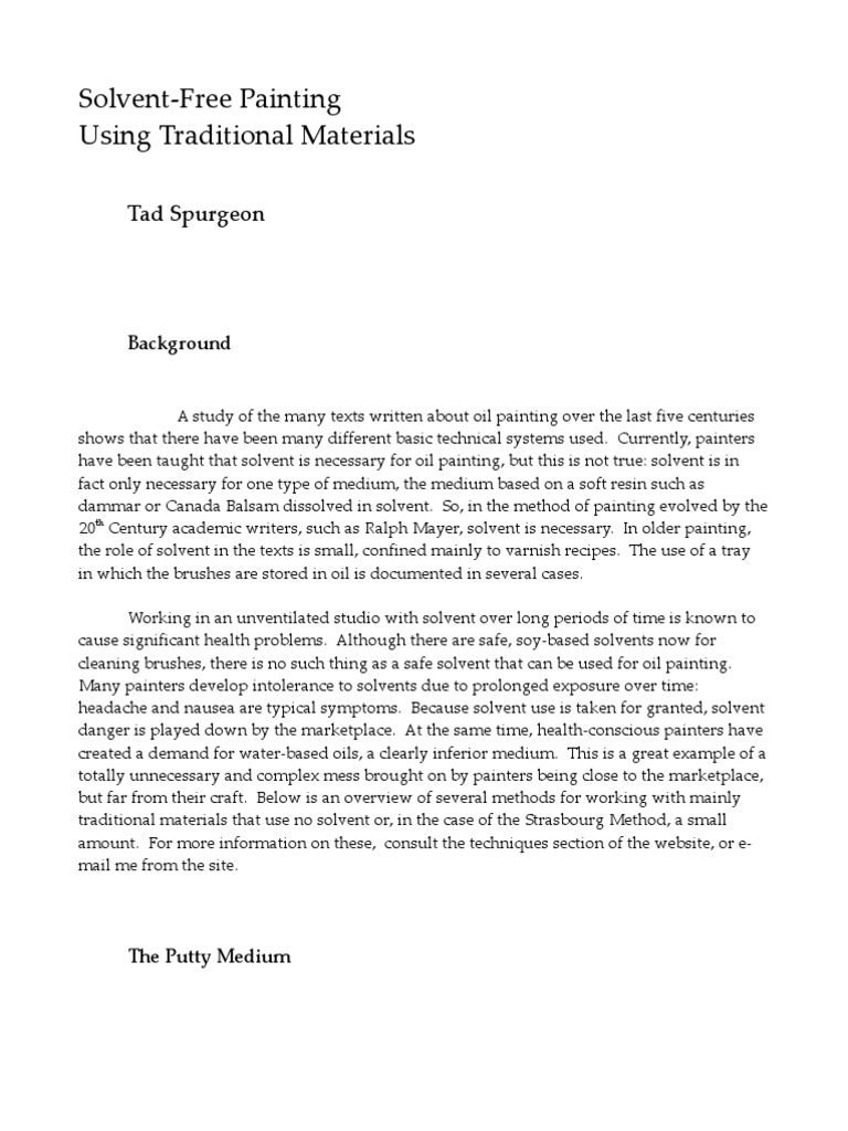 Solvent Free Painting | PDF | Oil Painting | Visual Arts