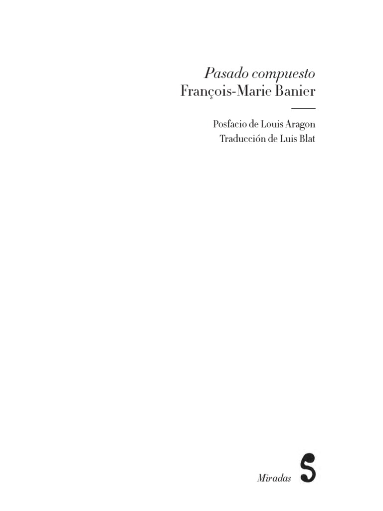 Pasado Compuesto FM Banier LdS2 | PDF | Novelas | Autor