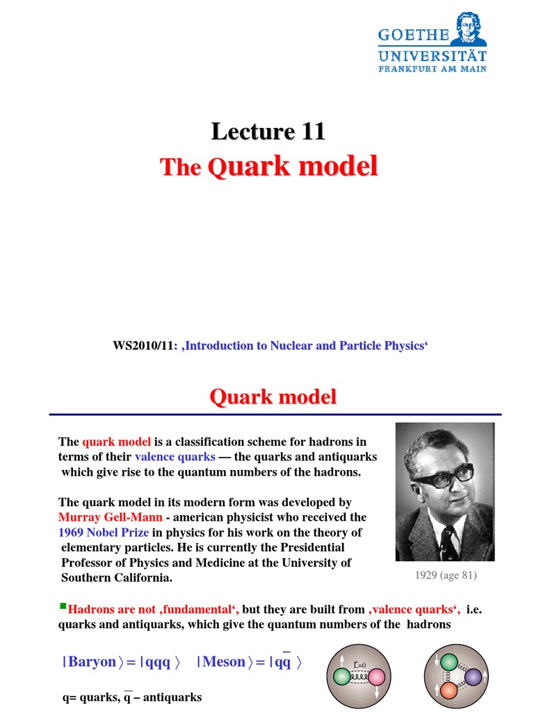 Quark Model and Meson Classification | PDF | Quark | Hadron