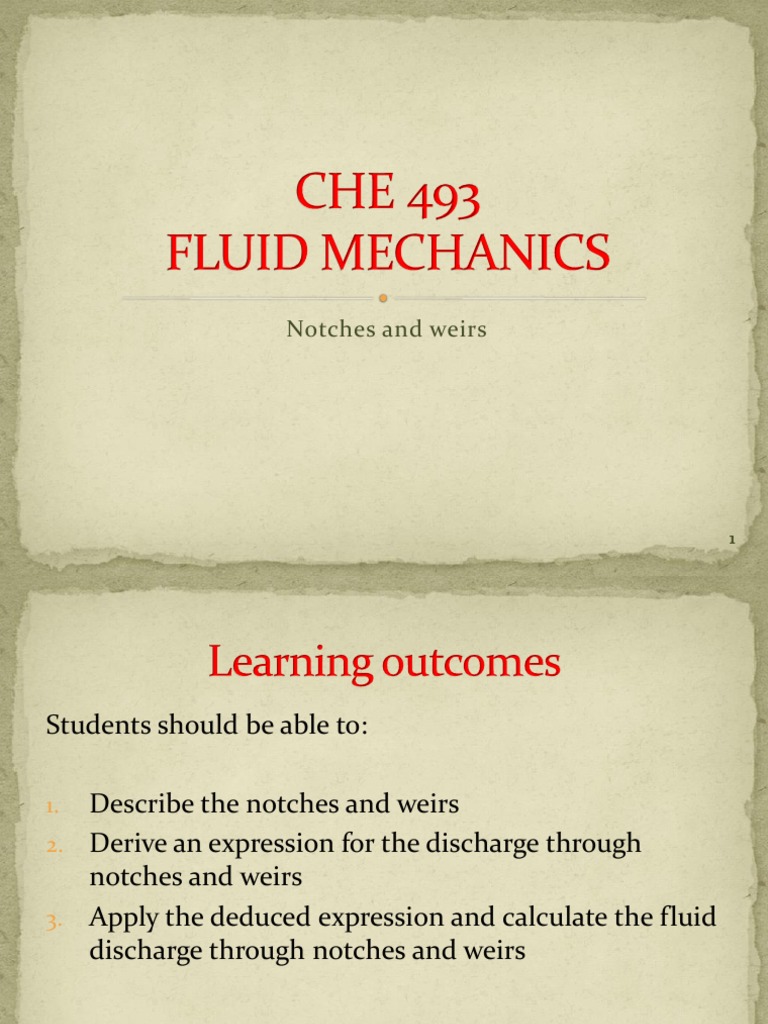 Notches In Fluid Mechanics