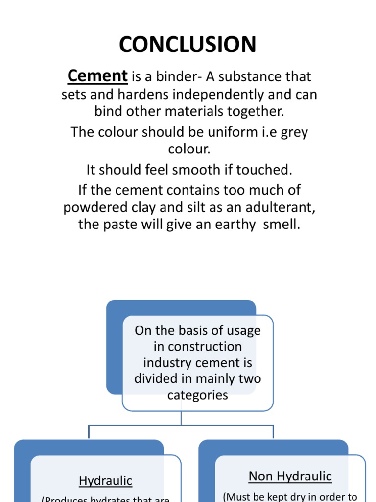 Cement Conclusion | PDF | Cement | Masonry