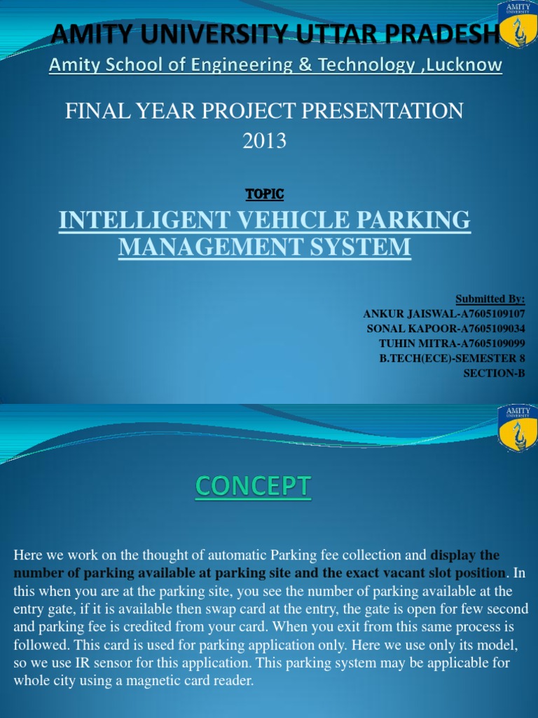 Intelligent Vehicle Parking Management System: An Automated System for ...