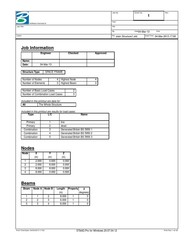 Staad Pro Stainless Steel Report | PDF | Bending | Beam (Structure)