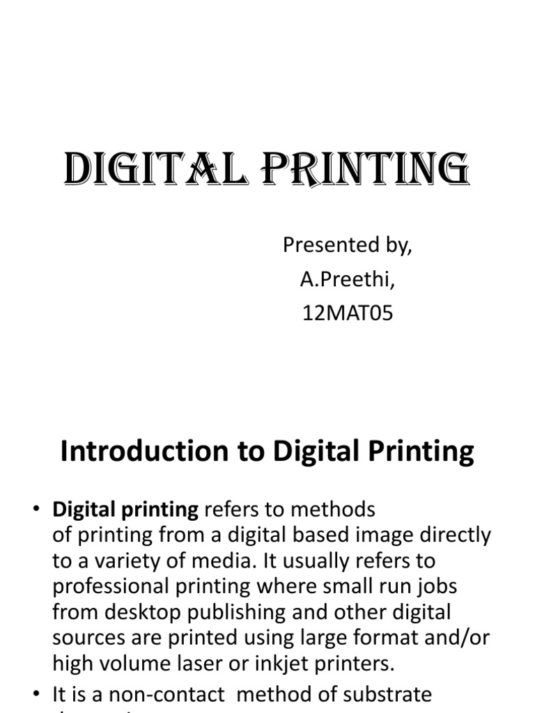 Digital Printing | PDF | Printer (Computing) | Printing