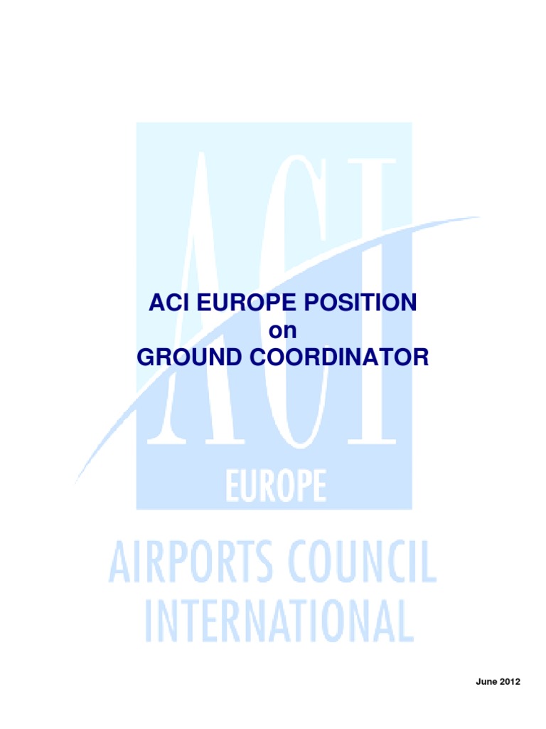 ACI EUROPE Position On Ground Coordinator Concept | Download Free PDF ...
