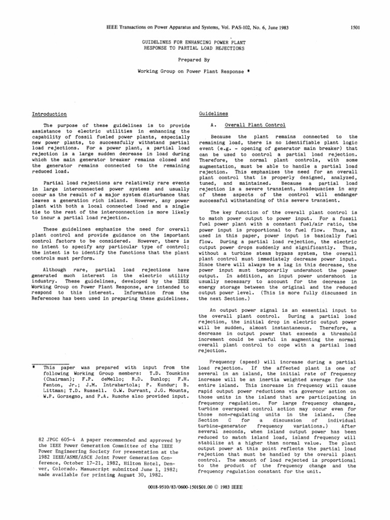 Guidelines For Enhancing Power Plant Response To Partial Load ...