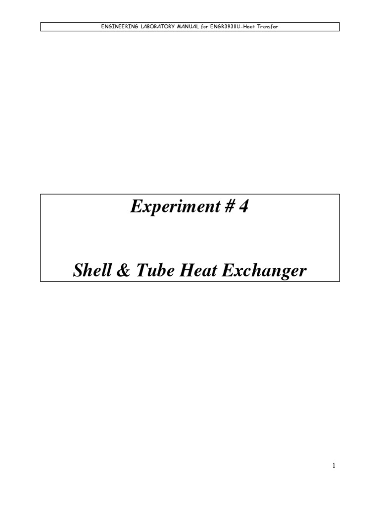 Lab 4 Manual - Heat Exchanger | PDF | Heat Exchanger | Heat Transfer