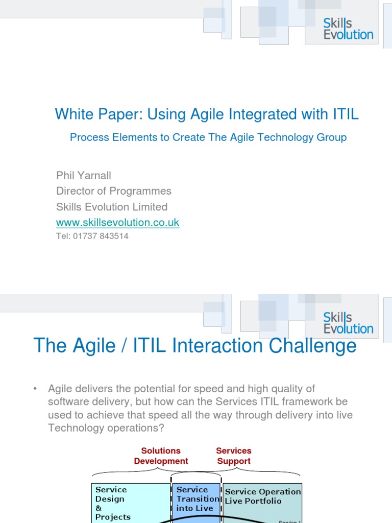 Agile ITIL Integration White Paper | PDF | Itil | Agile Software ...