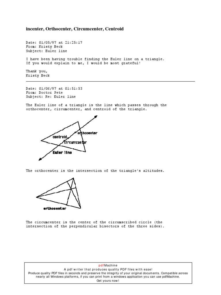 Incenter, Circumcenter, Orthocenter | PDF | Triangle | Euclidean Geometry