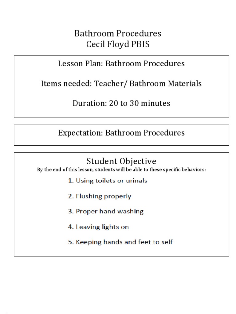 Bathroom Procedures | PDF