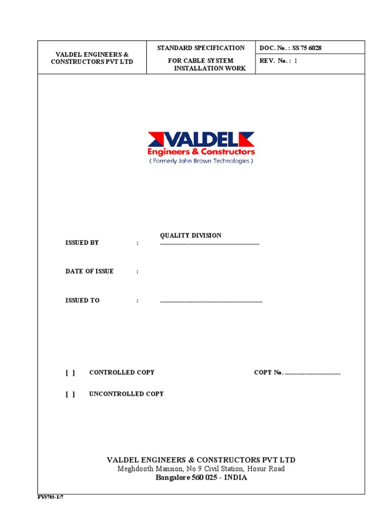 Cable System Installation Work | PDF | Cable | Pipe (Fluid Conveyance)