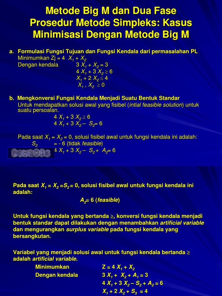 Metode Big M dan Dua Fase dalam PL | PDF
