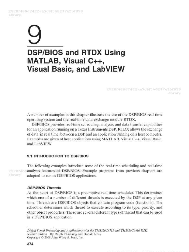 Digital Signal Processing and Applications With The TMS320C6713 and TMS320C6416 DSK 2nd Edition ...