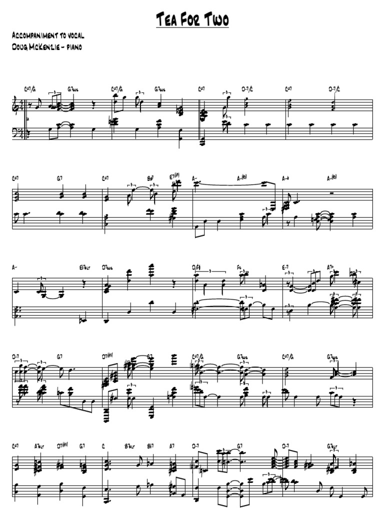 Tea For Two Transcription | PDF | Musical Compositions | Leisure