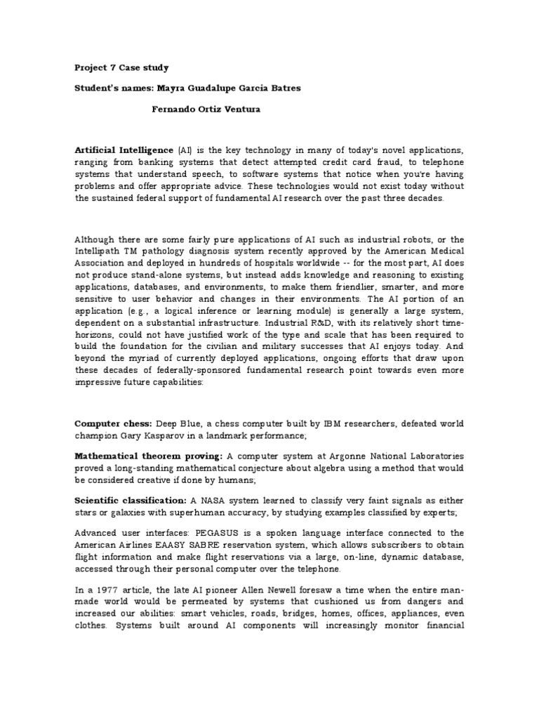 Case Study Artificial Intelligence 7 Pdf Artificial Intelligence