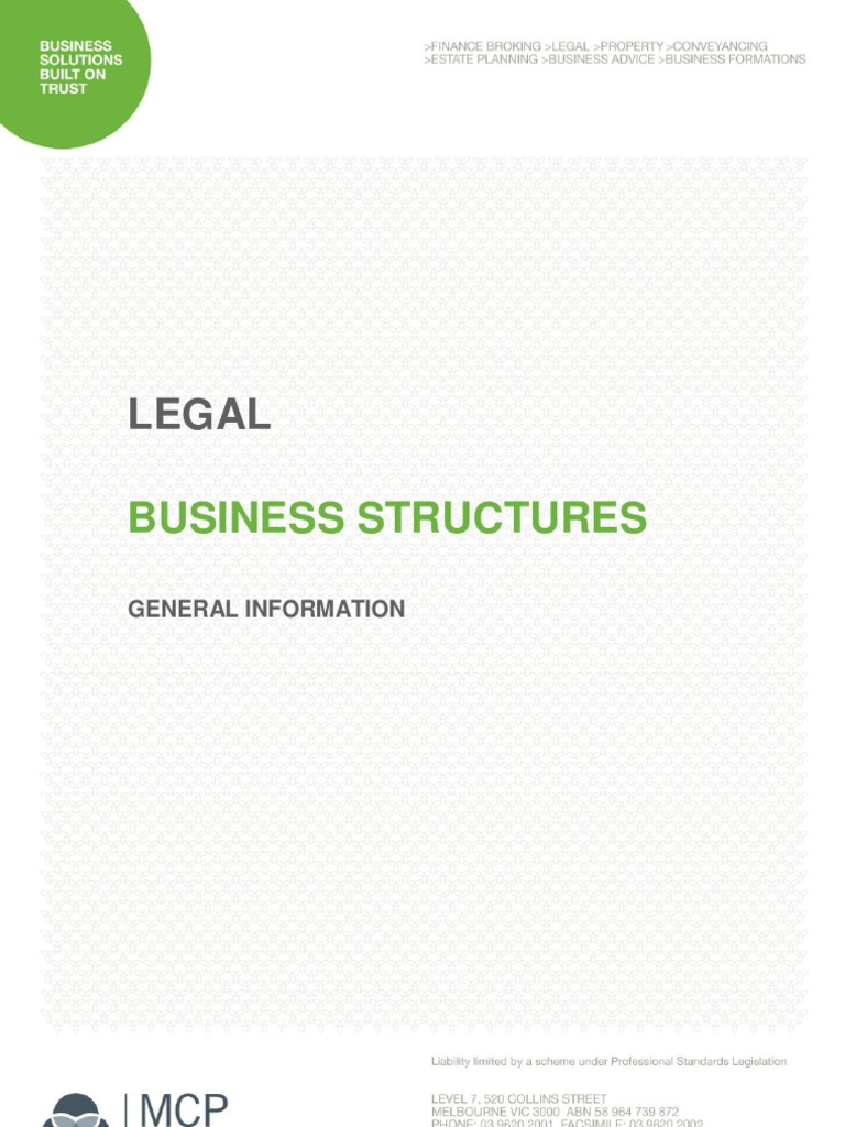 Legal Business Structure Overview | PDF | Trust Law | Trustee